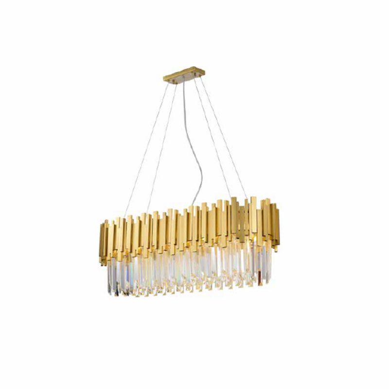 Lustre / Pendente Fancy Dourado Com Cristais – Skylight REF: 3013-1 ...